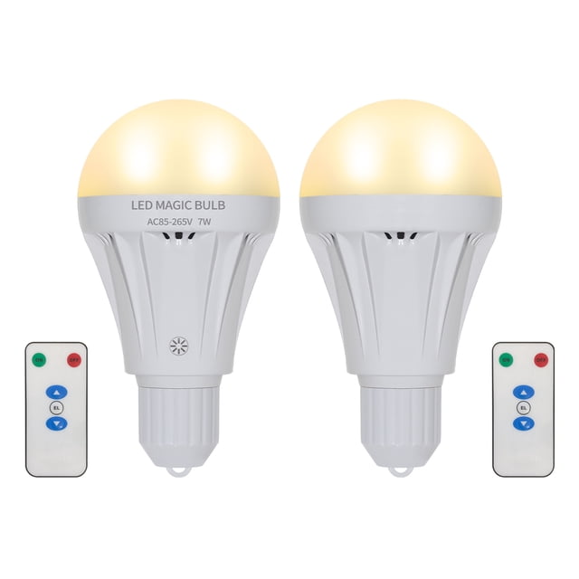 Rechargeable Light Bulbs with Remote Control Soft Warm 2200mAh Dimmable ...
