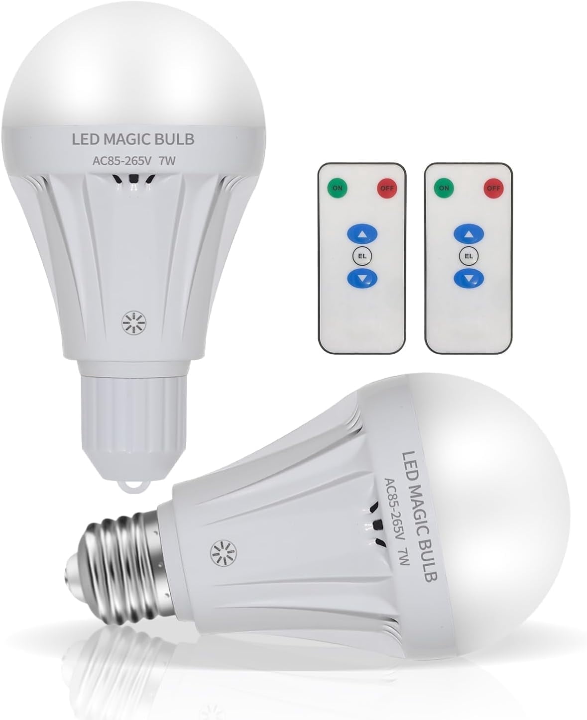 MXhme Rechargeable Light Bulbs with Remote Control, 2 Pack, Dimmable ...