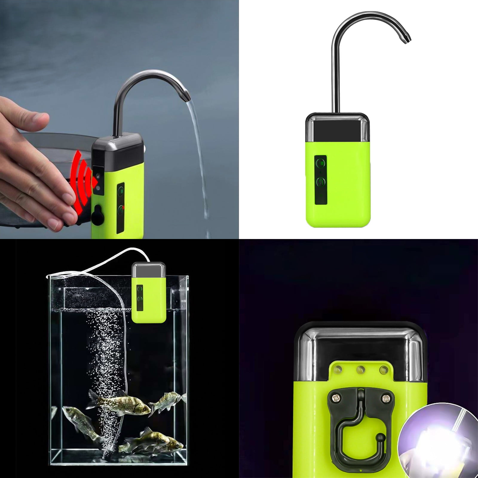 Rechargeable Lithium Battery Aquarium Pump, Portable Submersible Water ...