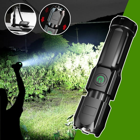 Rechargeable Long Range LED Flashlight with Focus Beam, Outdoor Mini ...