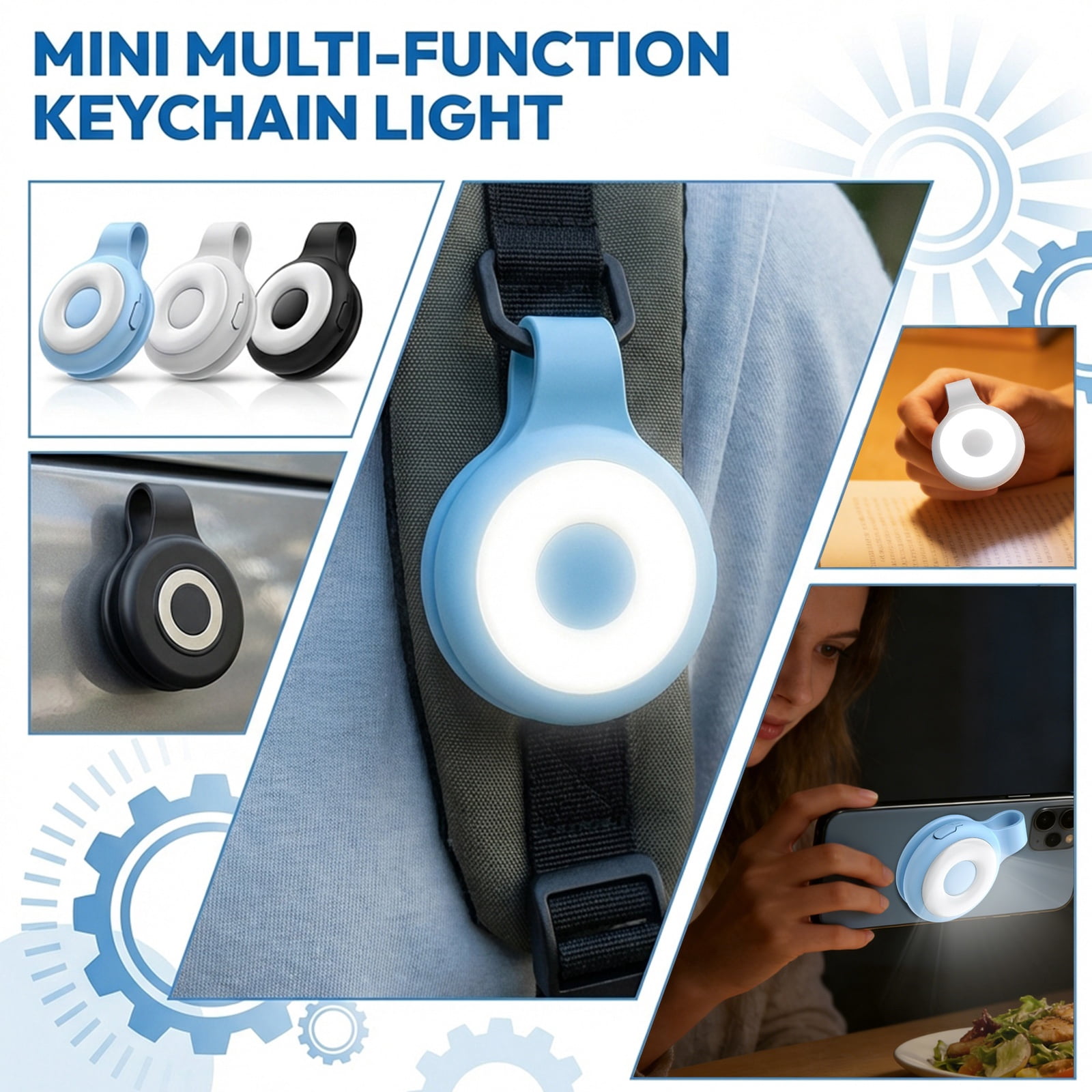Rechargeable Magnetic Badge Light with Clip, 6 Brightness Levels & 3 ...