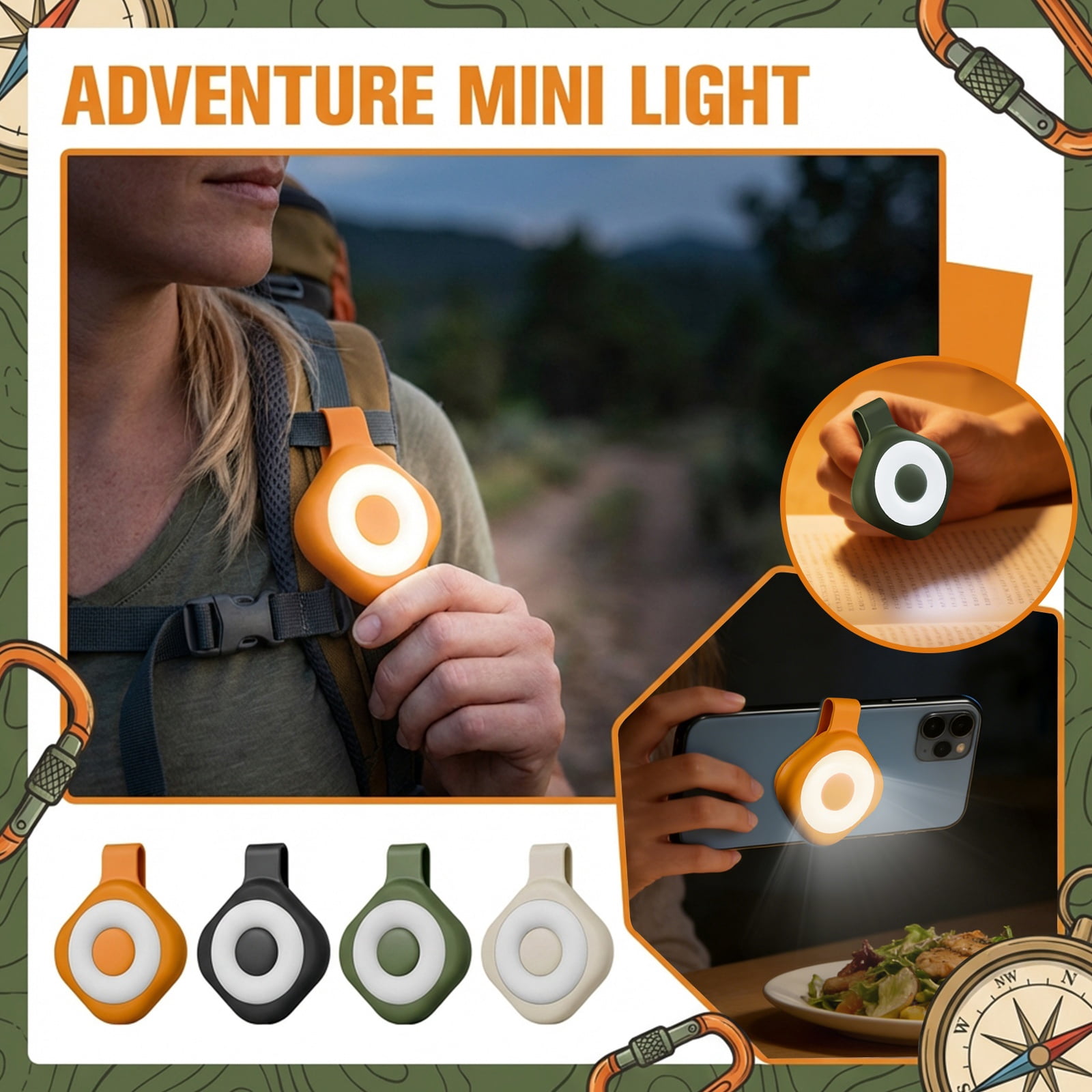 Rechargeable Magnetic Badge Light with Clip, 6 Brightness Levels & 3 ...