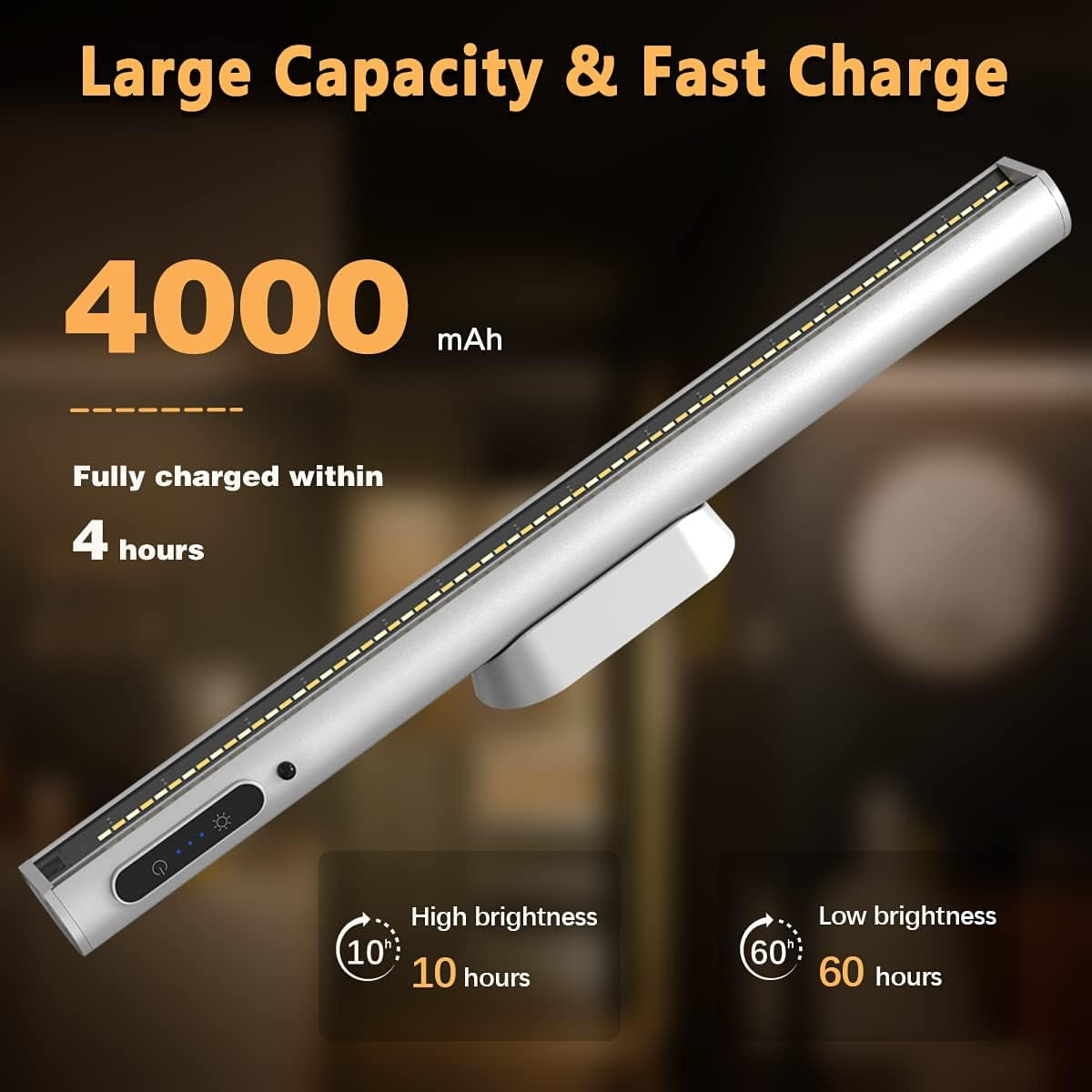 Rechargeable Magnetic LED Light Bar with Remote, Under Cabinet Lighting ...