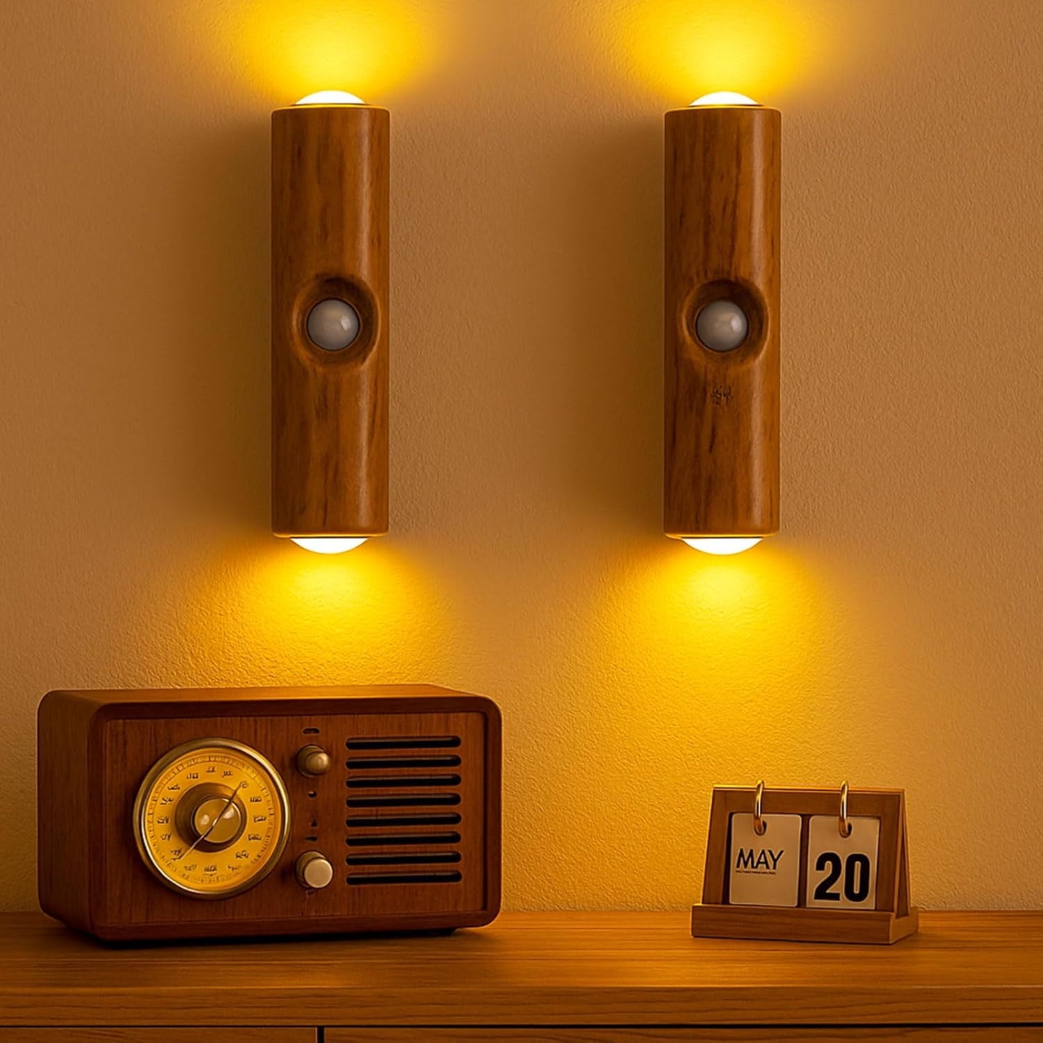 Rechargeable Magnetic Motion Activated LED Night Light with RGB Ambient ...