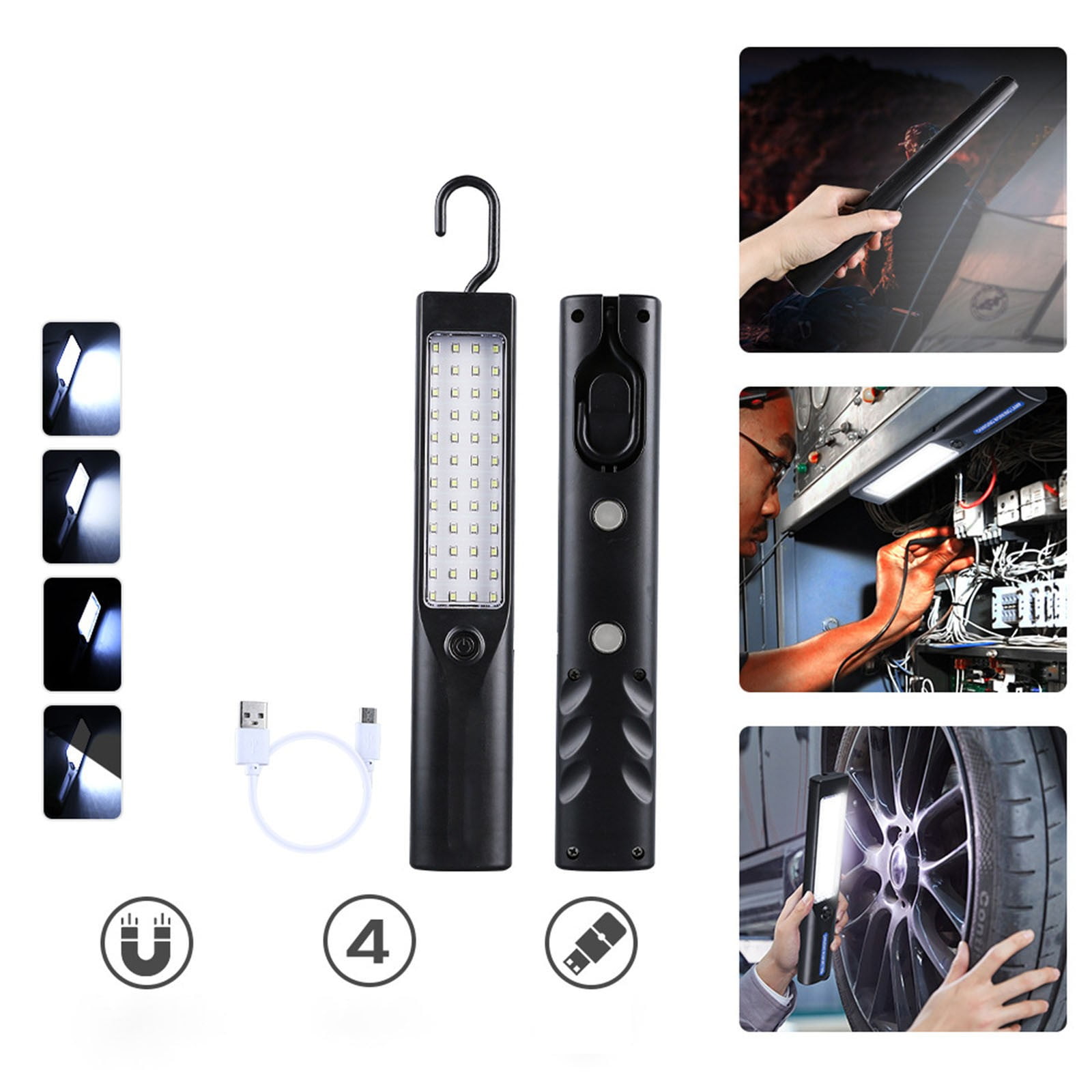 Rechargeable Magnetic Work Light, LED Portable Emergency Light with 360 ...
