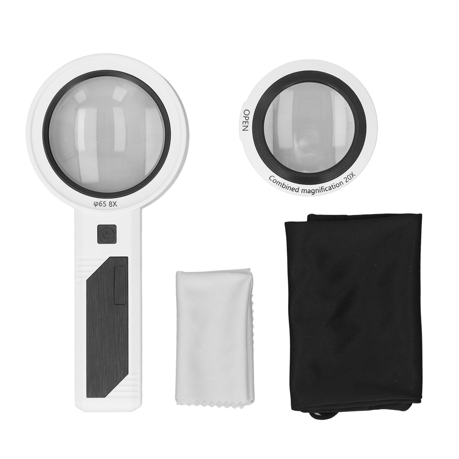 Rechargeable Magnifying Glass Portable Handheld Lighted Magnify Dual ...