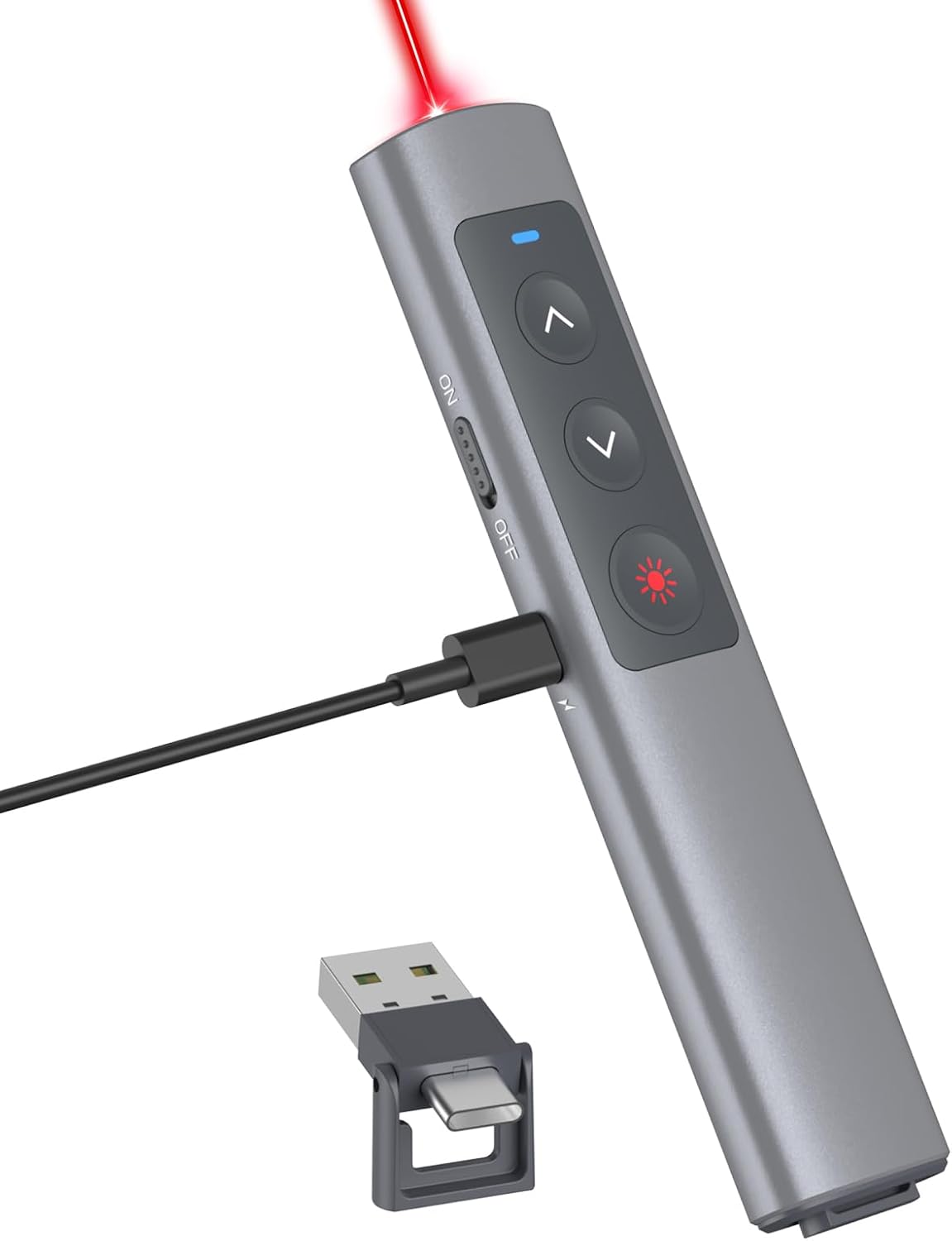 Rechargeable Metallic Presentation Clicker Remote with Red Laser ...