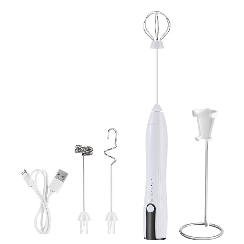 Rechargeable Milk Frother Handheld Electric Drink Mixer 3 Speeds ...
