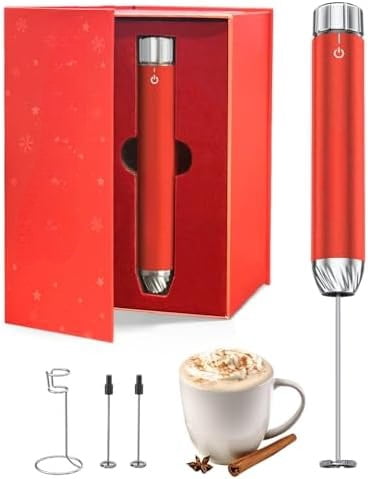 Rechargeable Milk Frother with Stepless Speed Control, Handheld ...