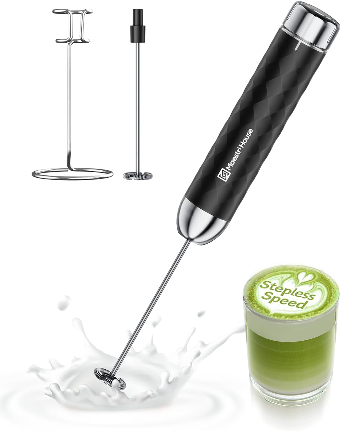 Rechargeable Milk Frother with Stepless Speed Control, LunaFro 2.0 ...