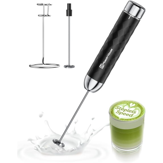 Rechargeable Milk Frother with Stepless Speed Control, LunaFro 2.0 ...