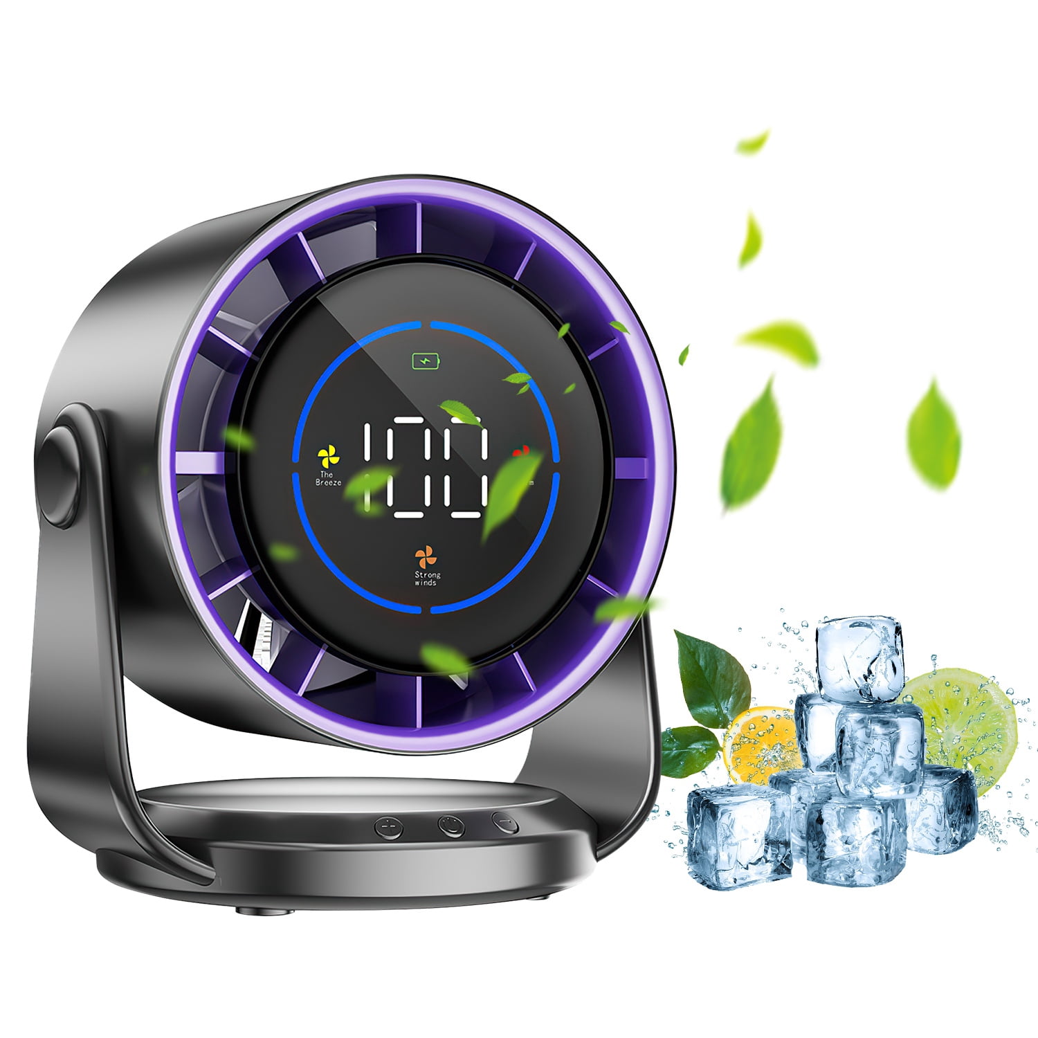 Rechargeable Mini Desk Fan Battery Operated Wall Mount Fan Adjustable ...