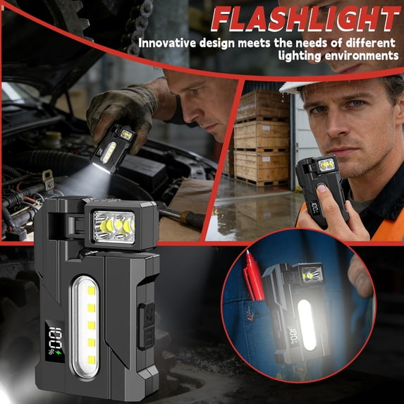 Rechargeable Mini Flashlight with 180° Rotating Magnet - Super Bright ...