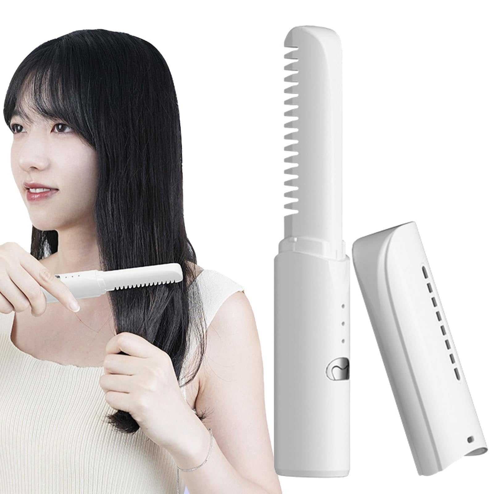 Rechargeable Mini Hair Straightener Curler Brush 3 Heat Settings ...