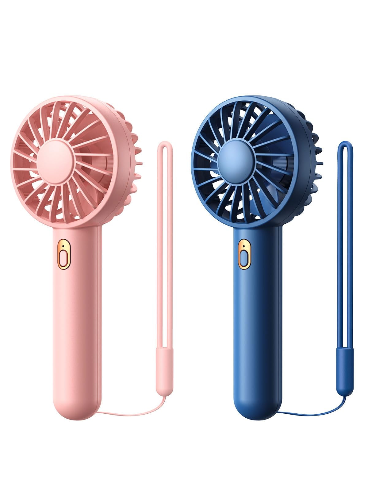 Rechargeable Mini Portable Fan 2 Pack, 3 Speed Handheld Desk Fan with ...