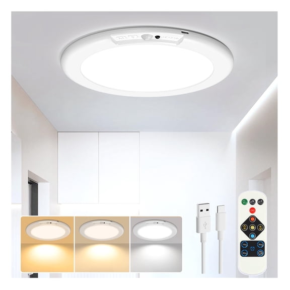3 Motion Sensor Ceiling Light, Ceiling Lights Operated Closet Light ...