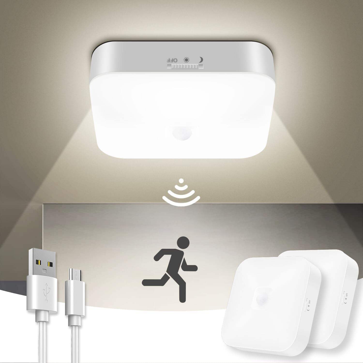 Rechargeable Motion Sensor Closet Light, Rechargeable Battery Operated ...