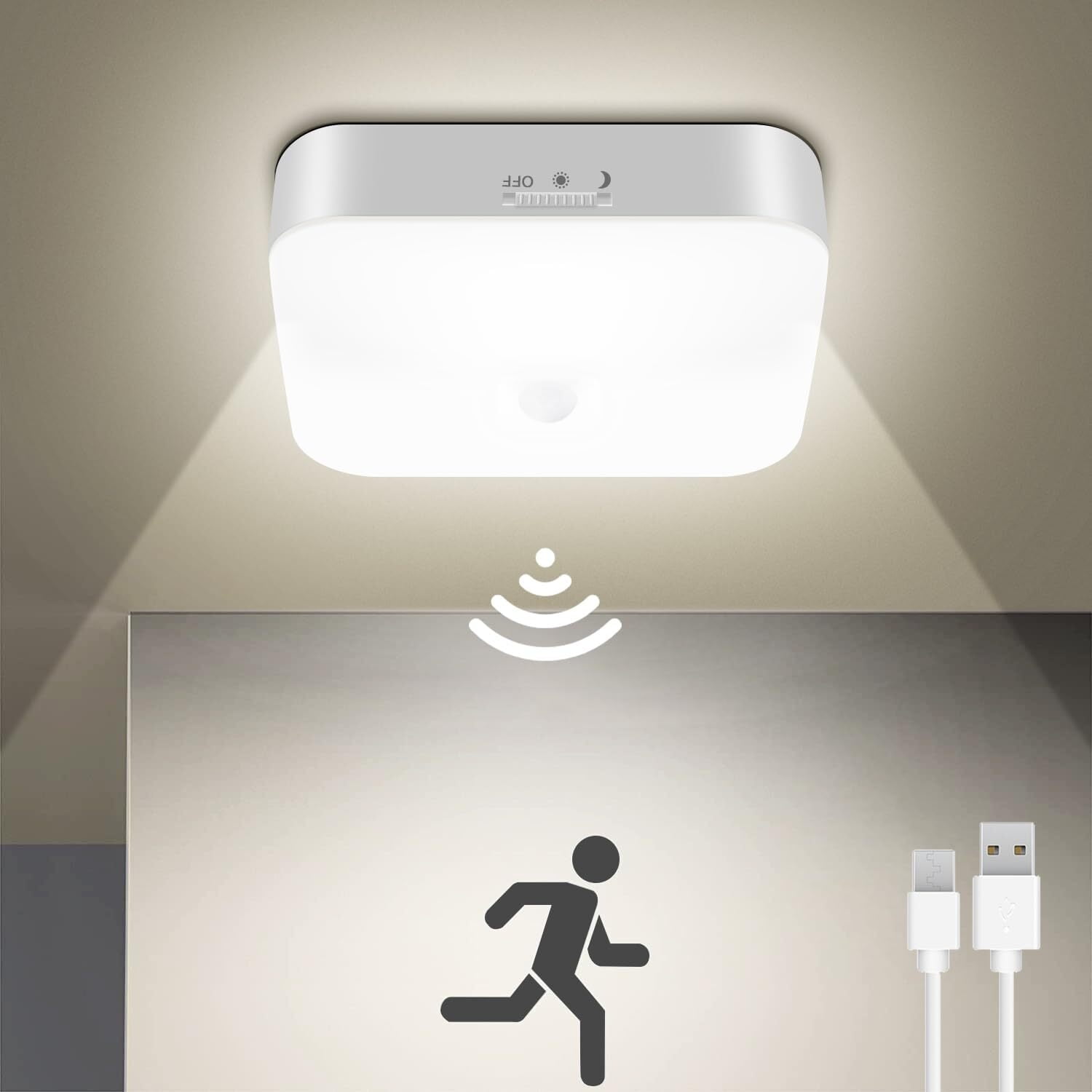 Rechargeable Motion Sensor Closet Light, Rechargeable Battery Operated ...