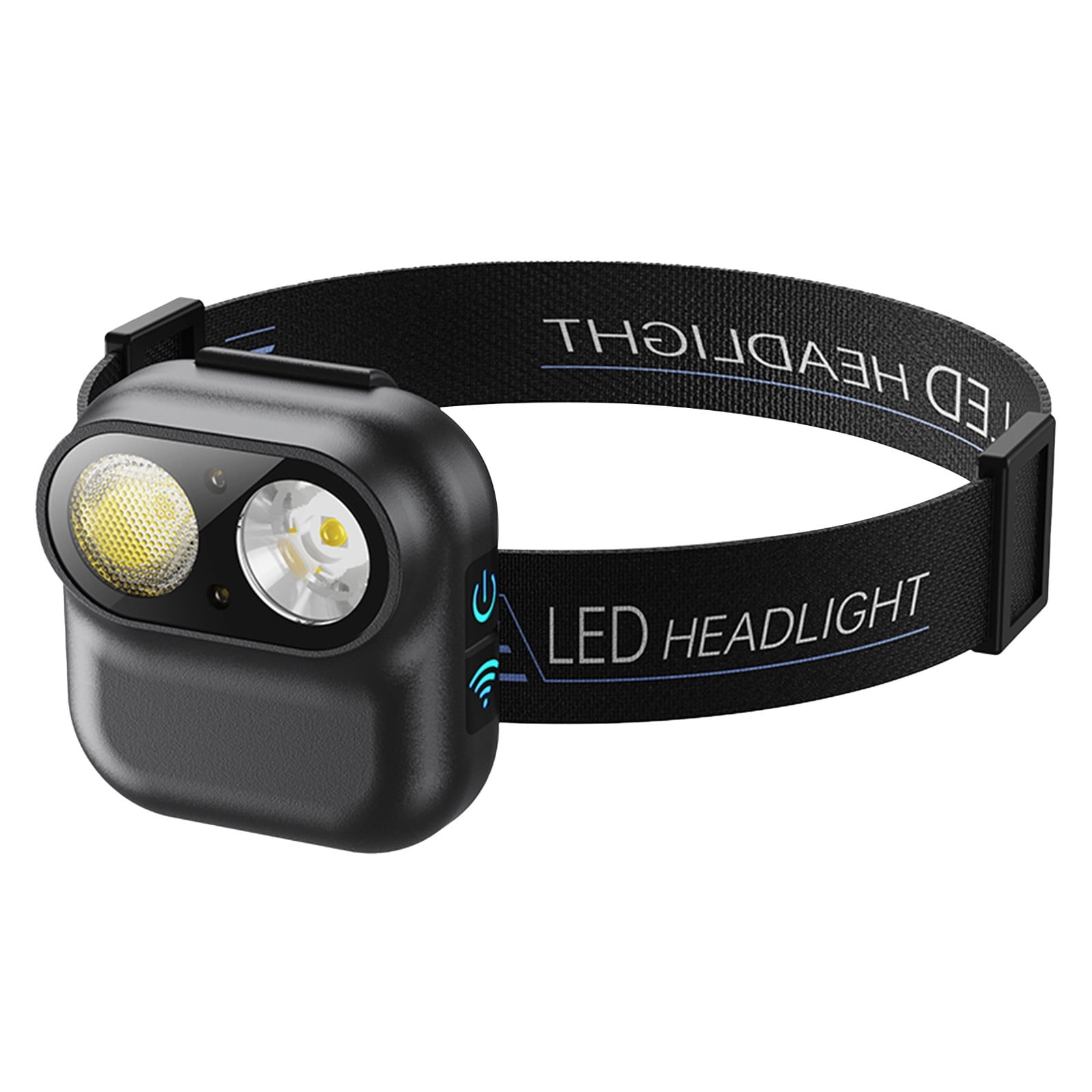 Rechargeable Motion Sensor LED Headlamp Adjustable Hard Hat Light for ...