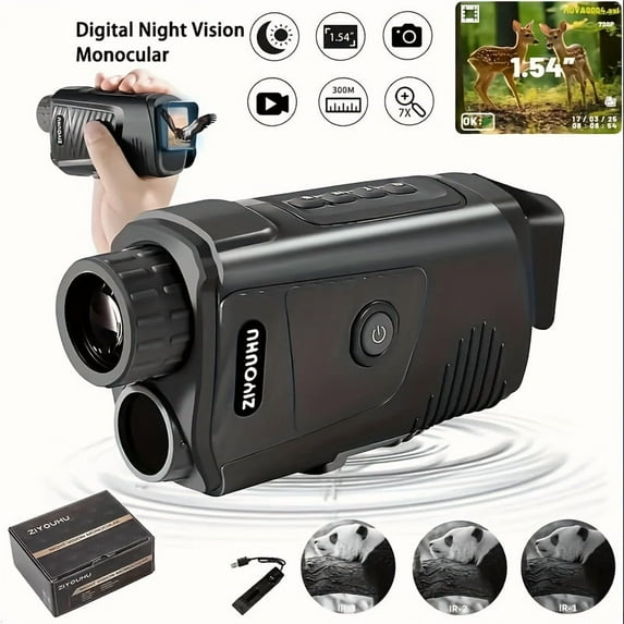 Rechargeable Night Vision Monocular with IR Illuminator - 1080P HD ...