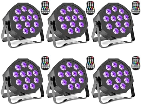 Rechargeable Par Lights Uplights RGBWA+UV 6-in-1 LED Battery Powered ...