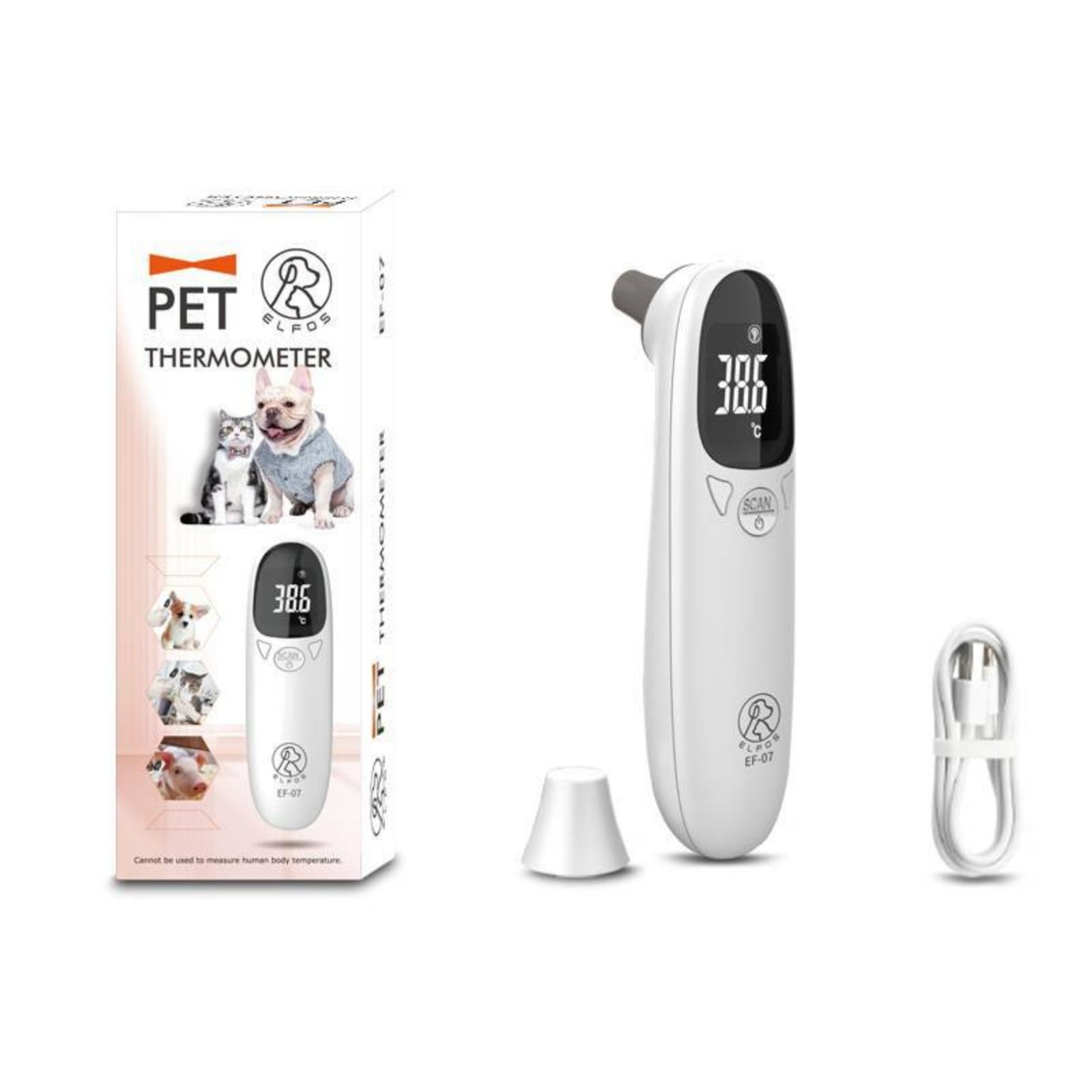 Rechargeable Pet Thermometer Dog Thermometer, Fast Digital Veterinary ...