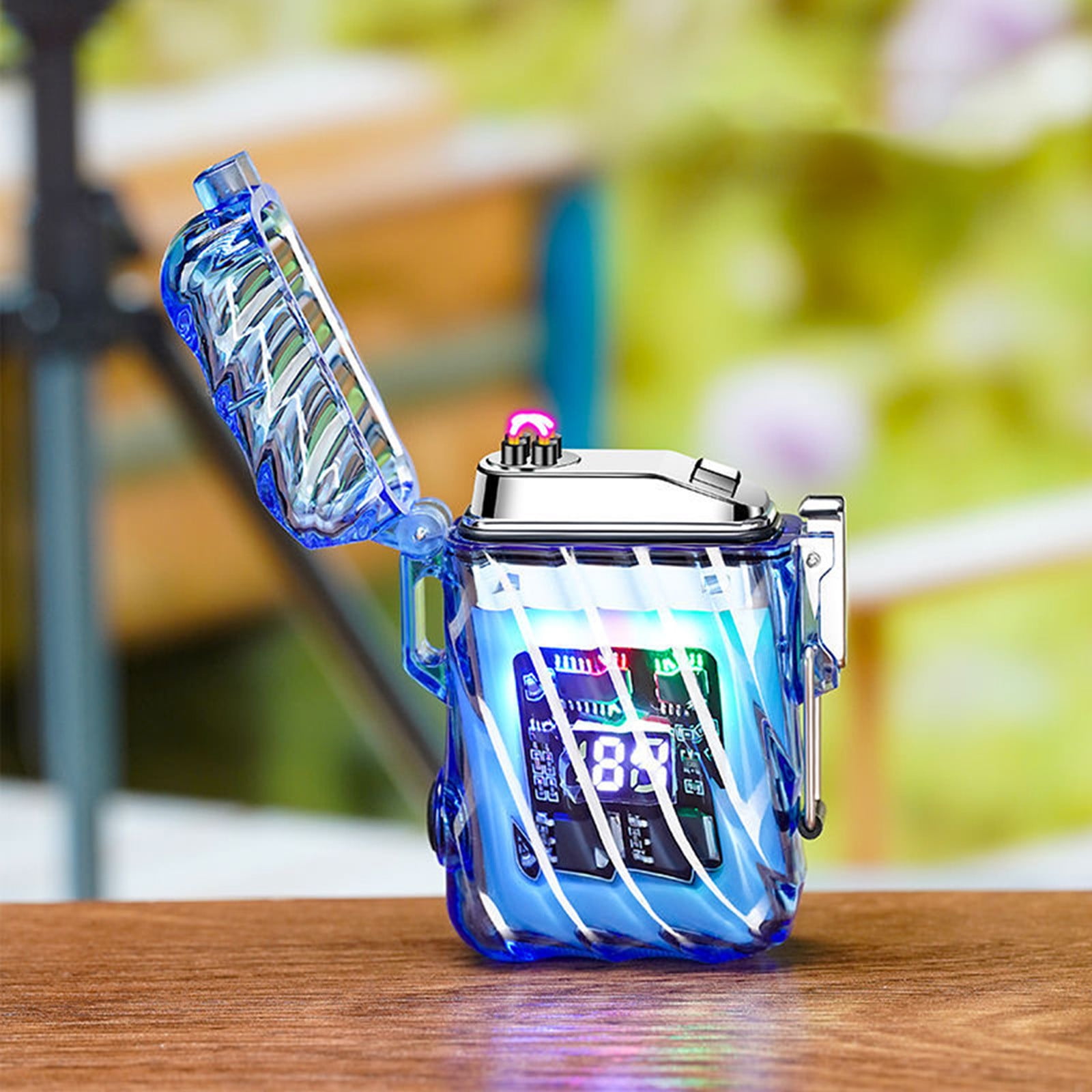 Rechargeable Plasma Lighter Windproof Flameless USB Type-C with COB ...