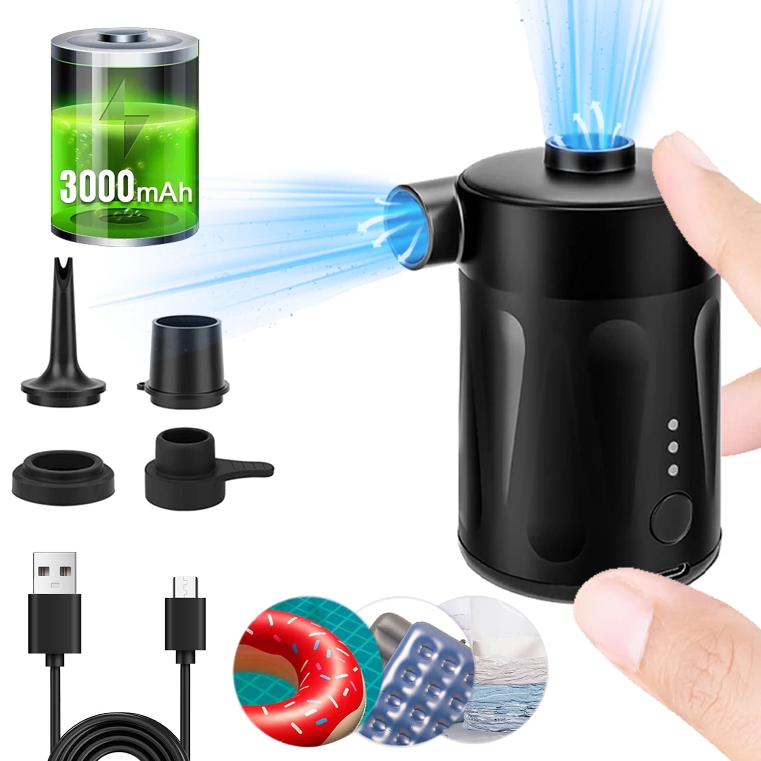 Rechargeable Portable Air Pump, Wireless Fast Fill AC Inflatable ...