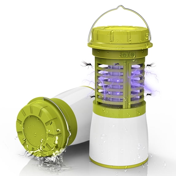 Rechargeable Portable Camping Lantern - 3-in-1 Compressible Bug Zapper ...
