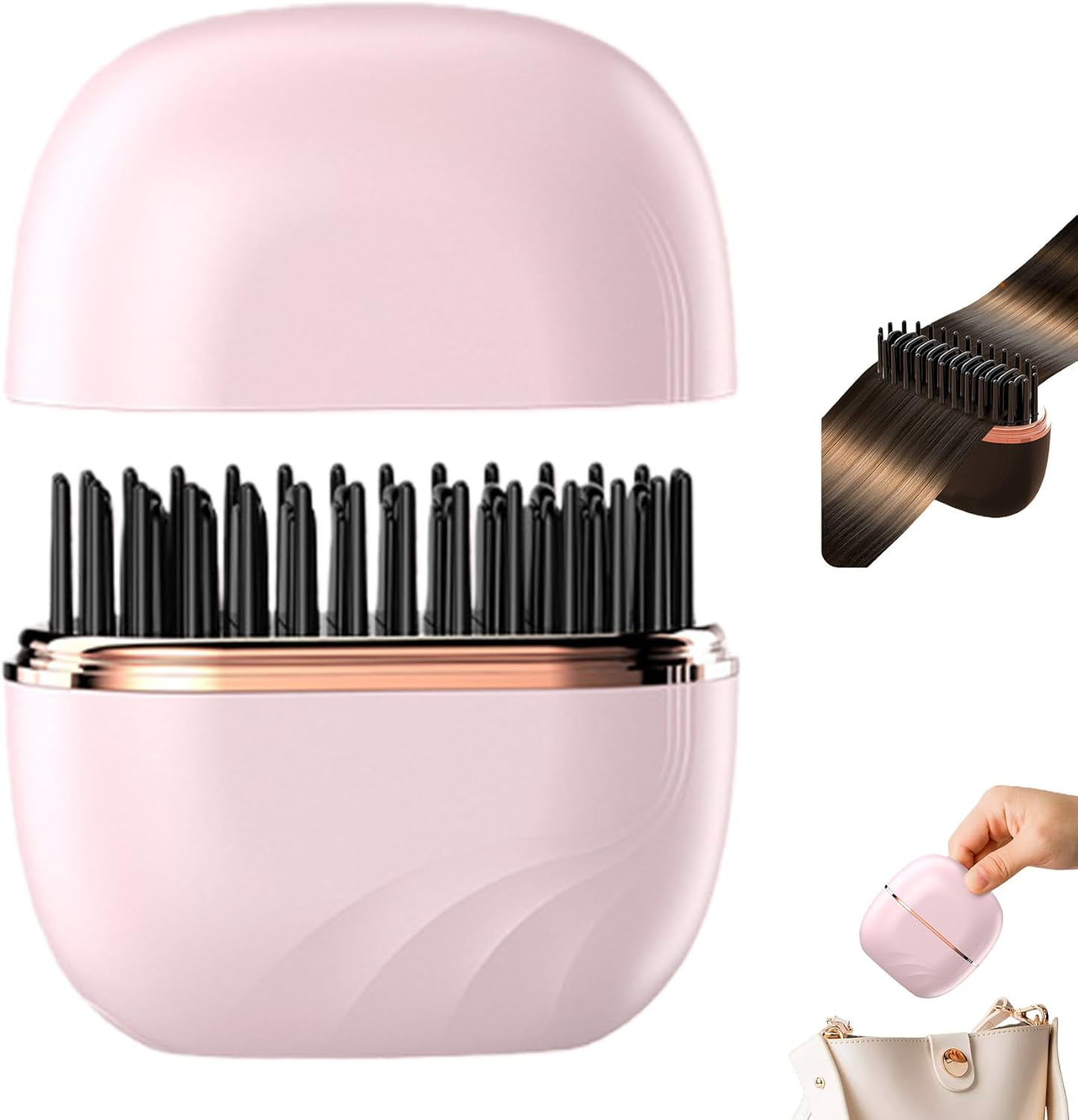 Rechargeable Portable Fast Heating Hair Straightener Comb, Cordless ...
