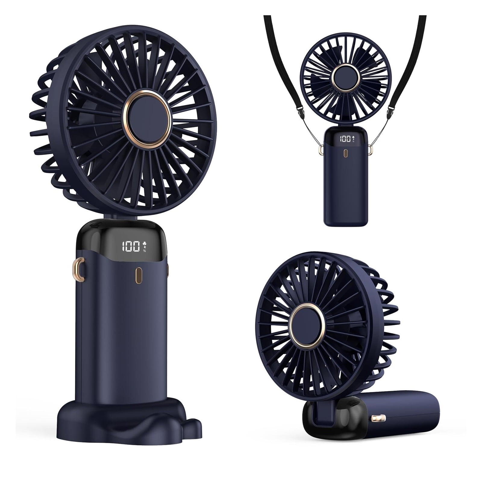 Rechargeable Portable Handheld Fan,3000mAh Battery Operated Mini Fan,5 ...