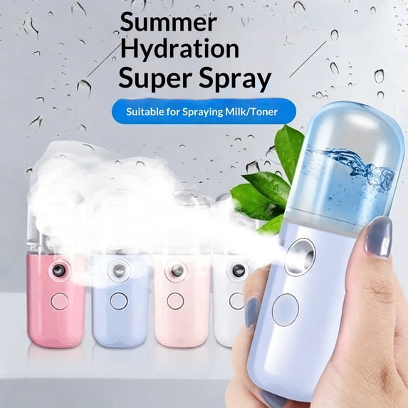 Rechargeable Portable Nano Cold Mist Sprayer with Mini Fan, Compact ...