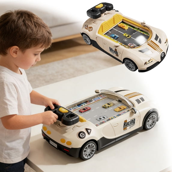 "Rechargeable Racing Track Kids’ Interactive Play With Steering Wheel ...