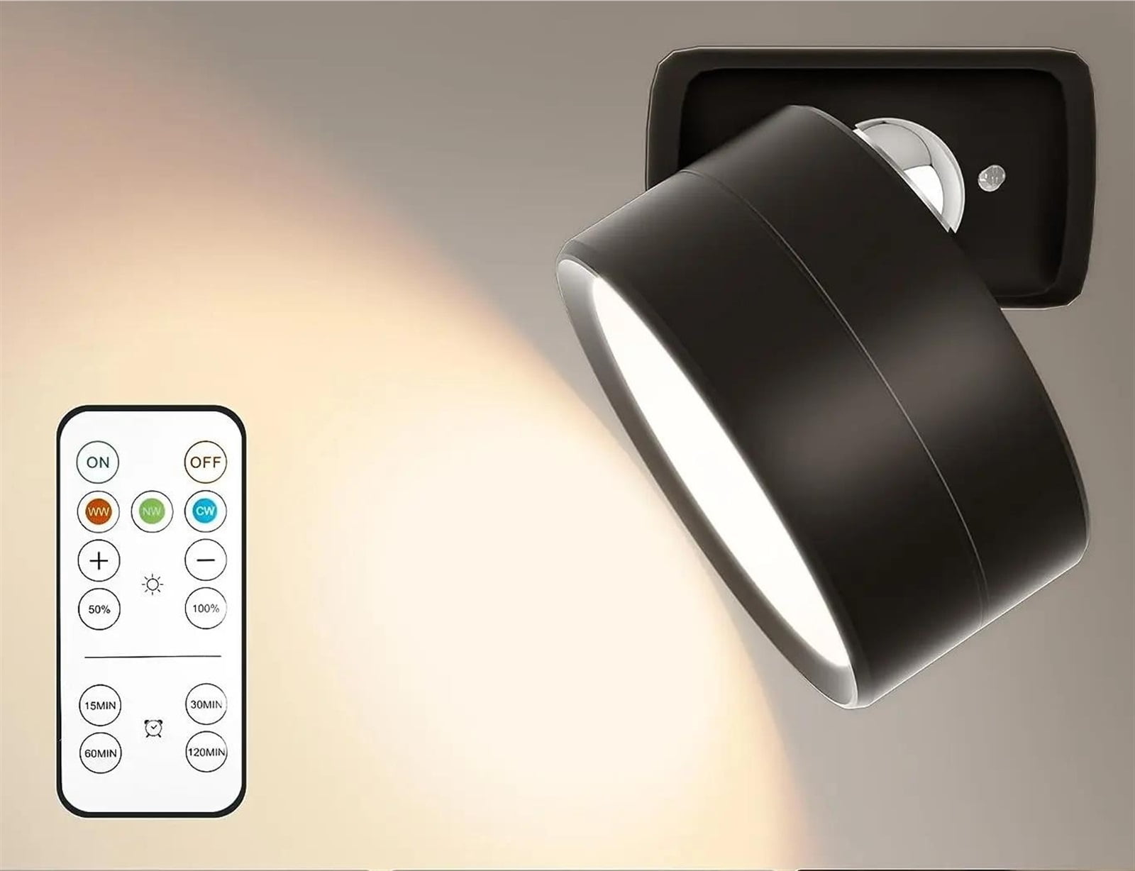 Rechargeable Reading Lights Magnetic Wall Light 360° Rotation Touch ...