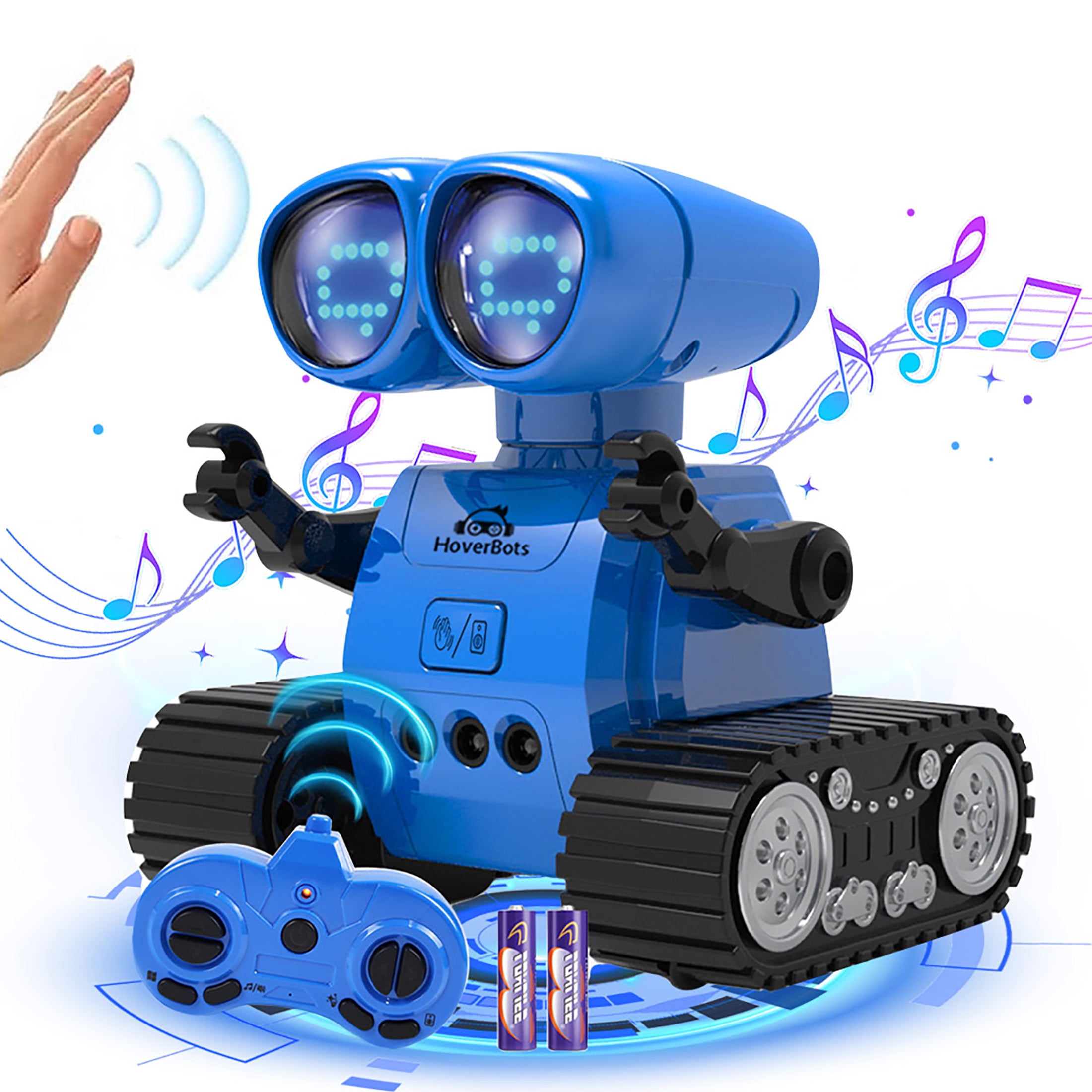 Rechargeable Remote Control Robot Toy for Kids, Gesture Sensing RC Robot with LED Eyes, Dancing ...