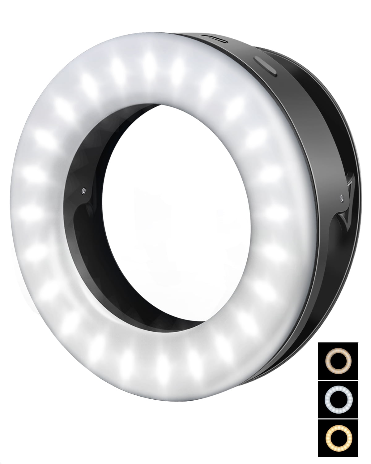 LED Rechargeable Clip-on Ring Light for Android, Tablet, Laptop | 3 ...