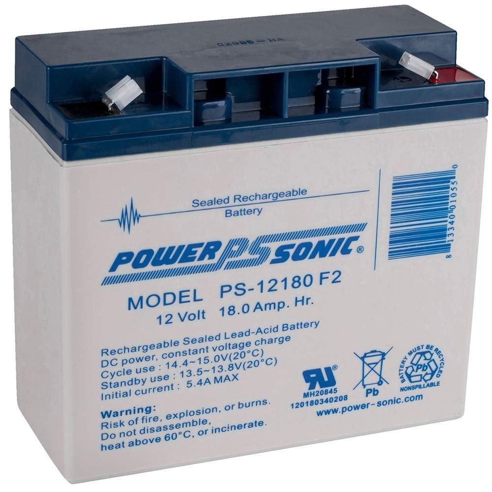 Rechargeable Sealed Lead Acid Battery PS-12180 12V 18.0 AH @ 20-hr. 12V ...