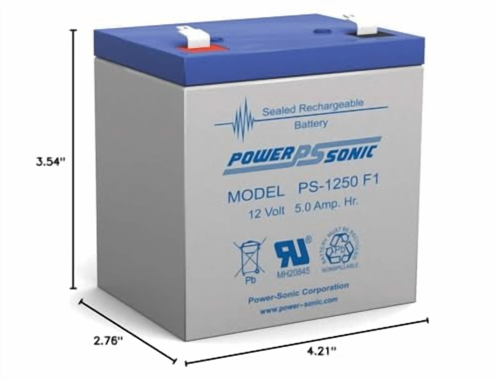 Rechargeable Sealed Lead Acid Battery PS-1250 12V 5.0AH @ 20-hr. 12V 4. ...