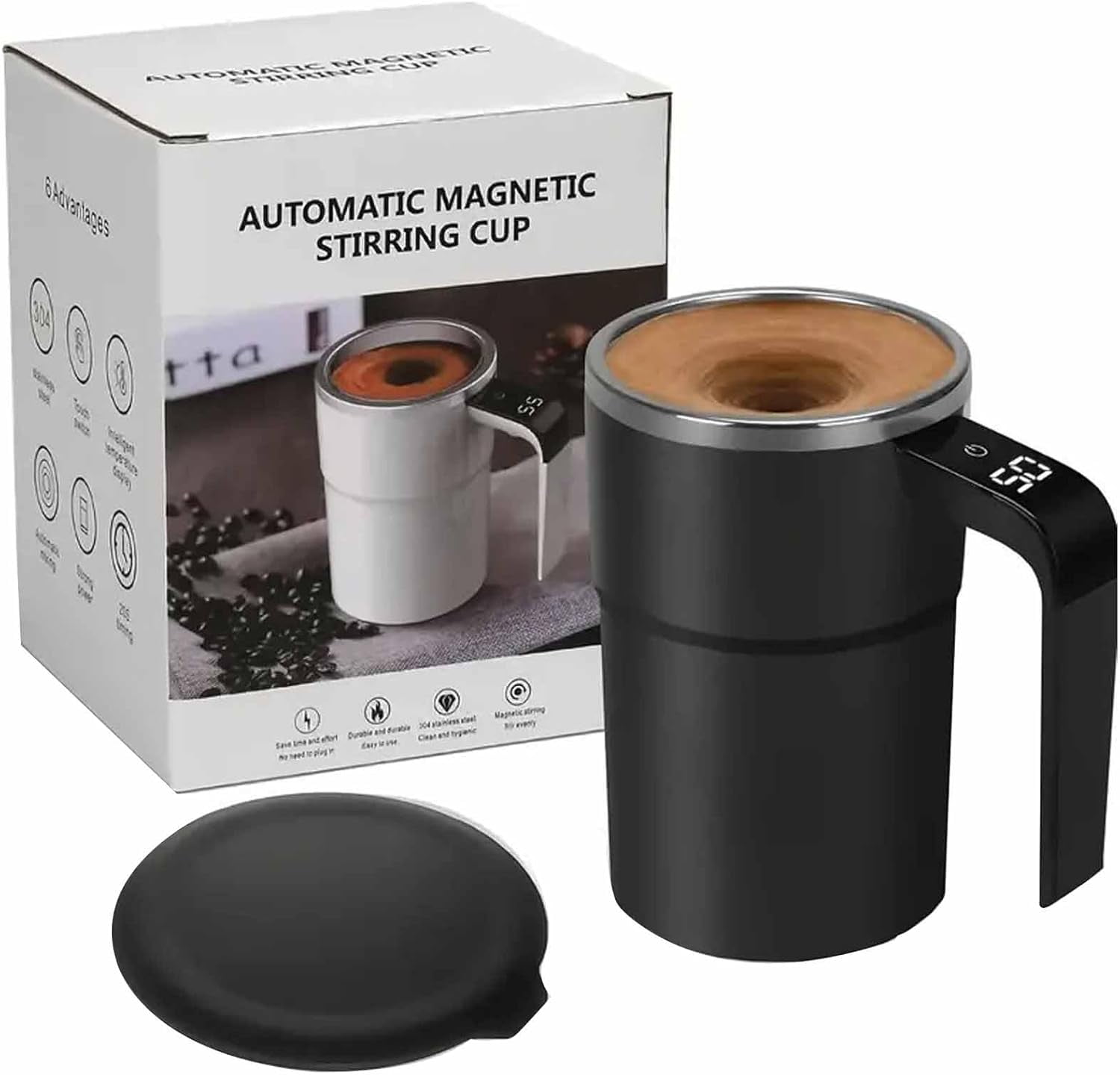 Rechargeable Self Stirring Mug - 380ml Electric Smart Magnetic Mixing ...