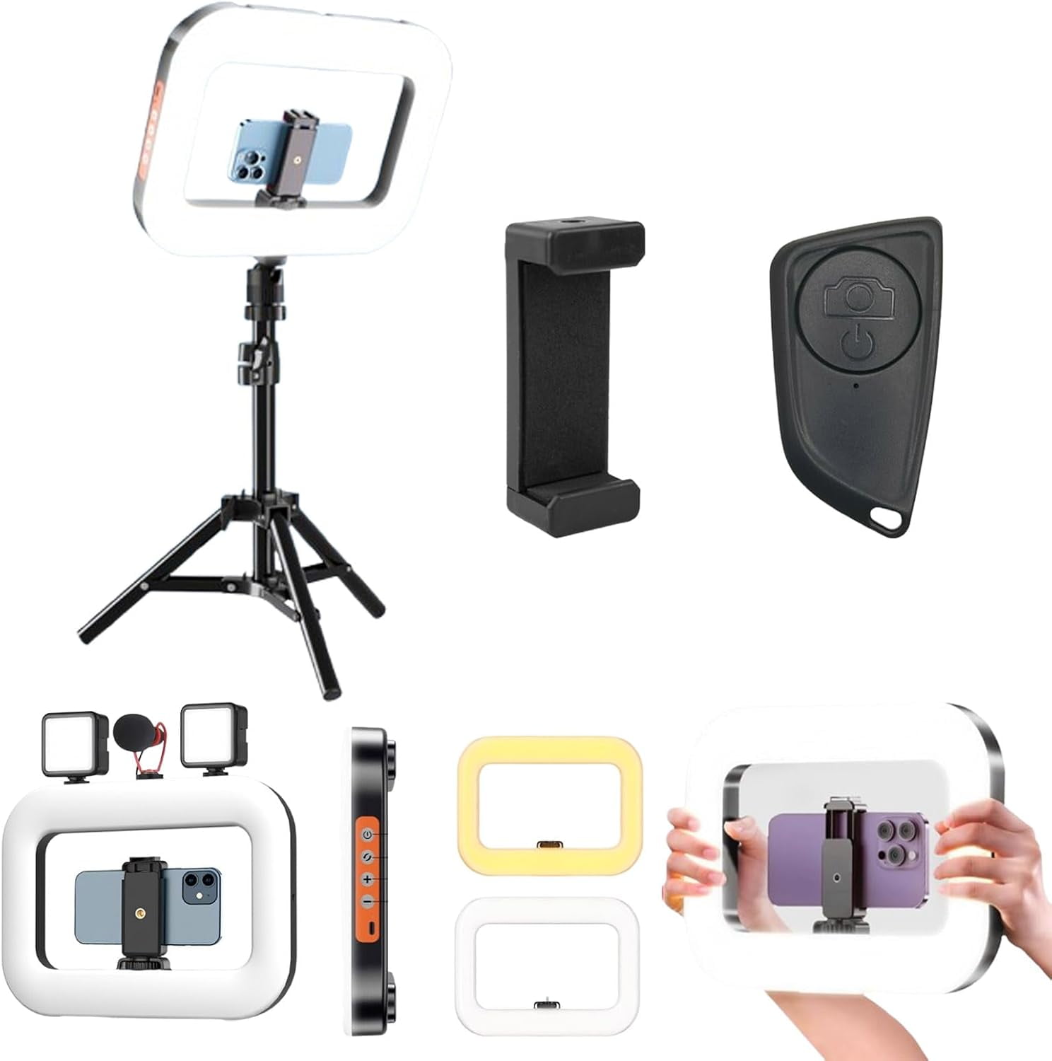 Rechargeable Selfie Portable Ring Light – Adjustable Bicolor Fill Light ...