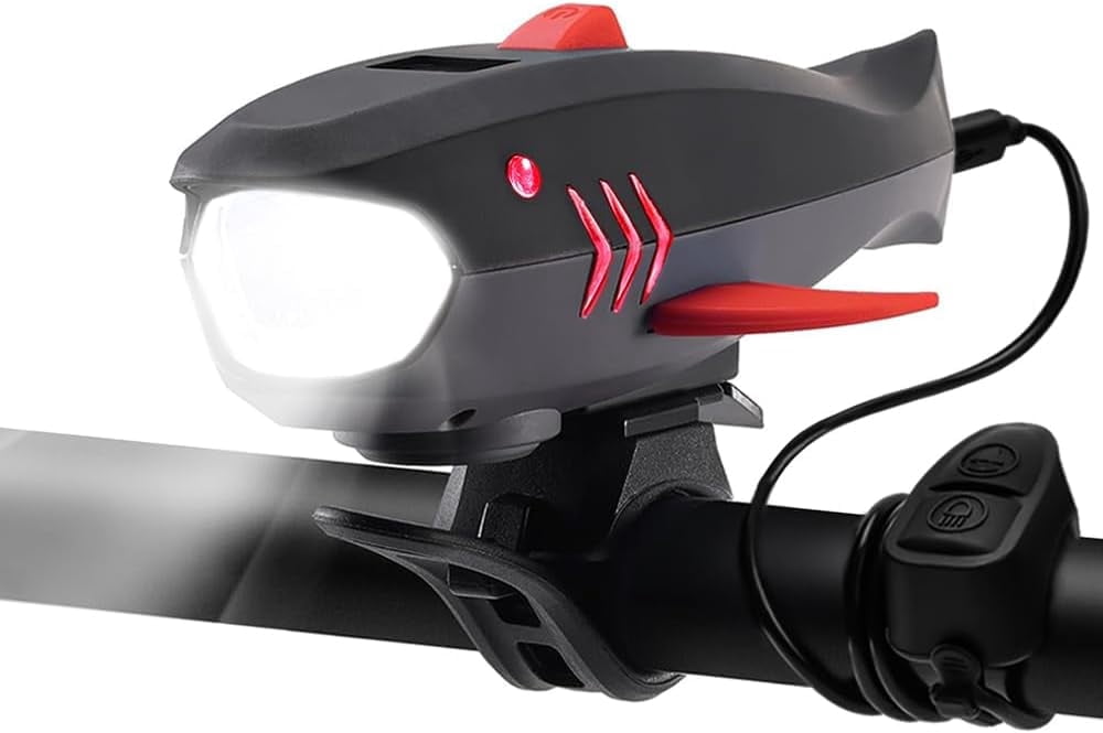 Rechargeable Shark Bike Light With Horn Set, 120dB Electric Bicycle ...