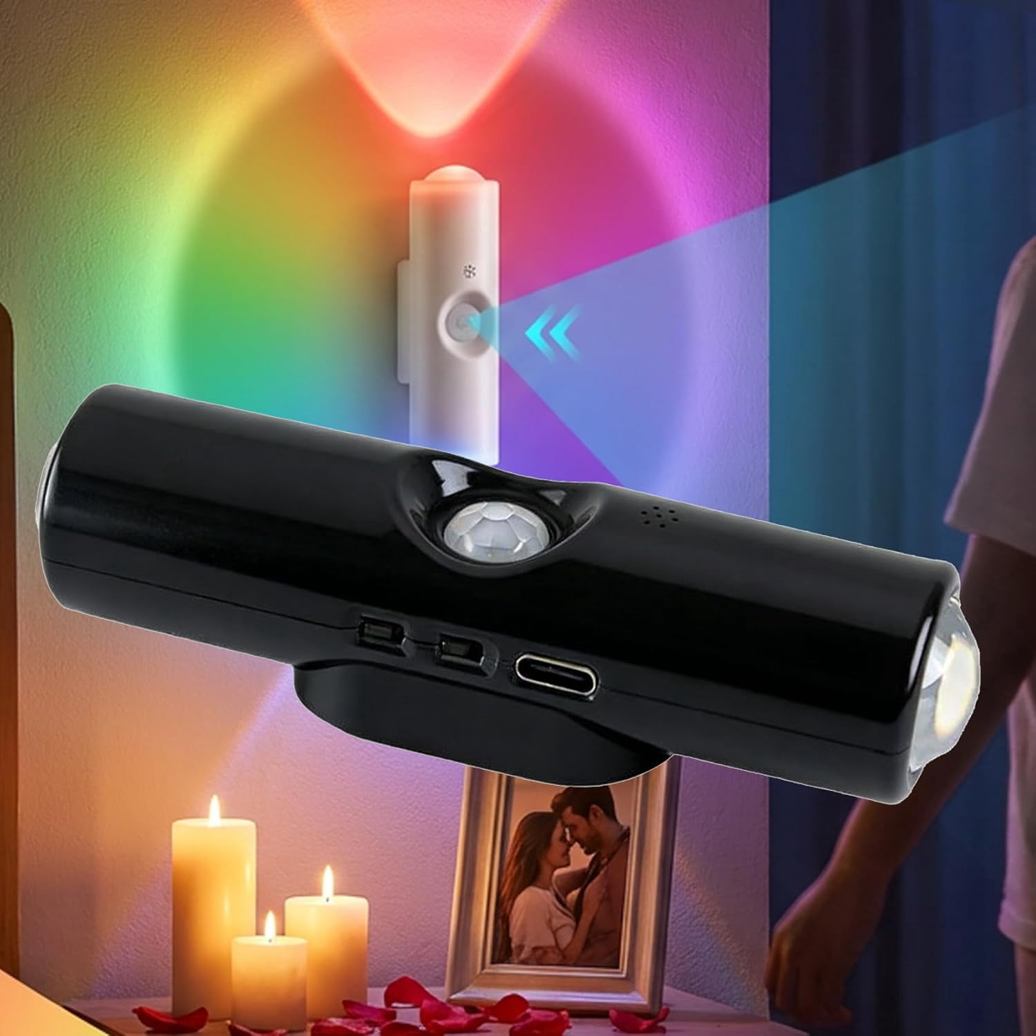 Rechargeable Smart LED Motion Sensor Ambient Light, Punch-Free Color ...
