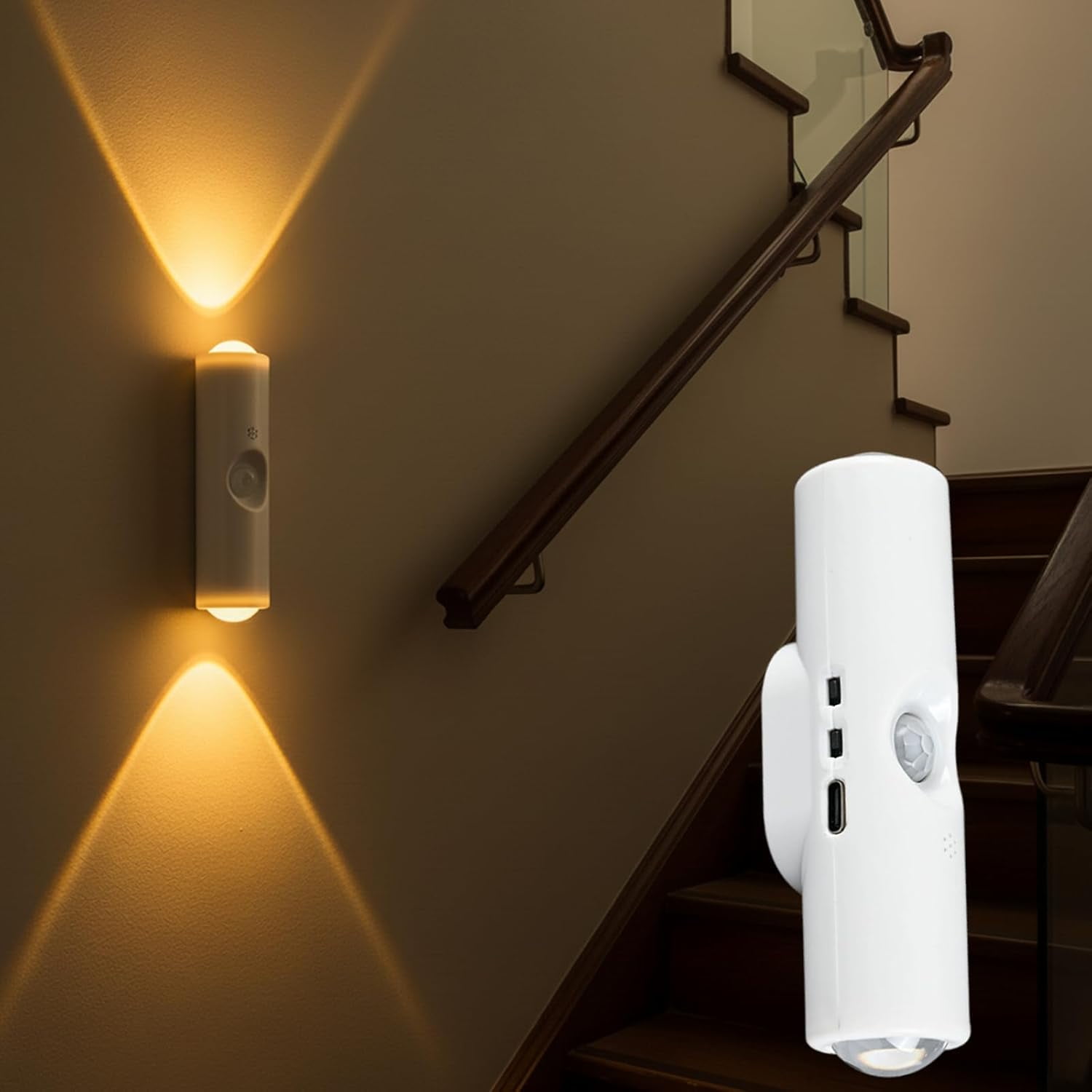 Rechargeable Smart LED Motion Sensor Ambient Light, Punch-Free Magnetic ...