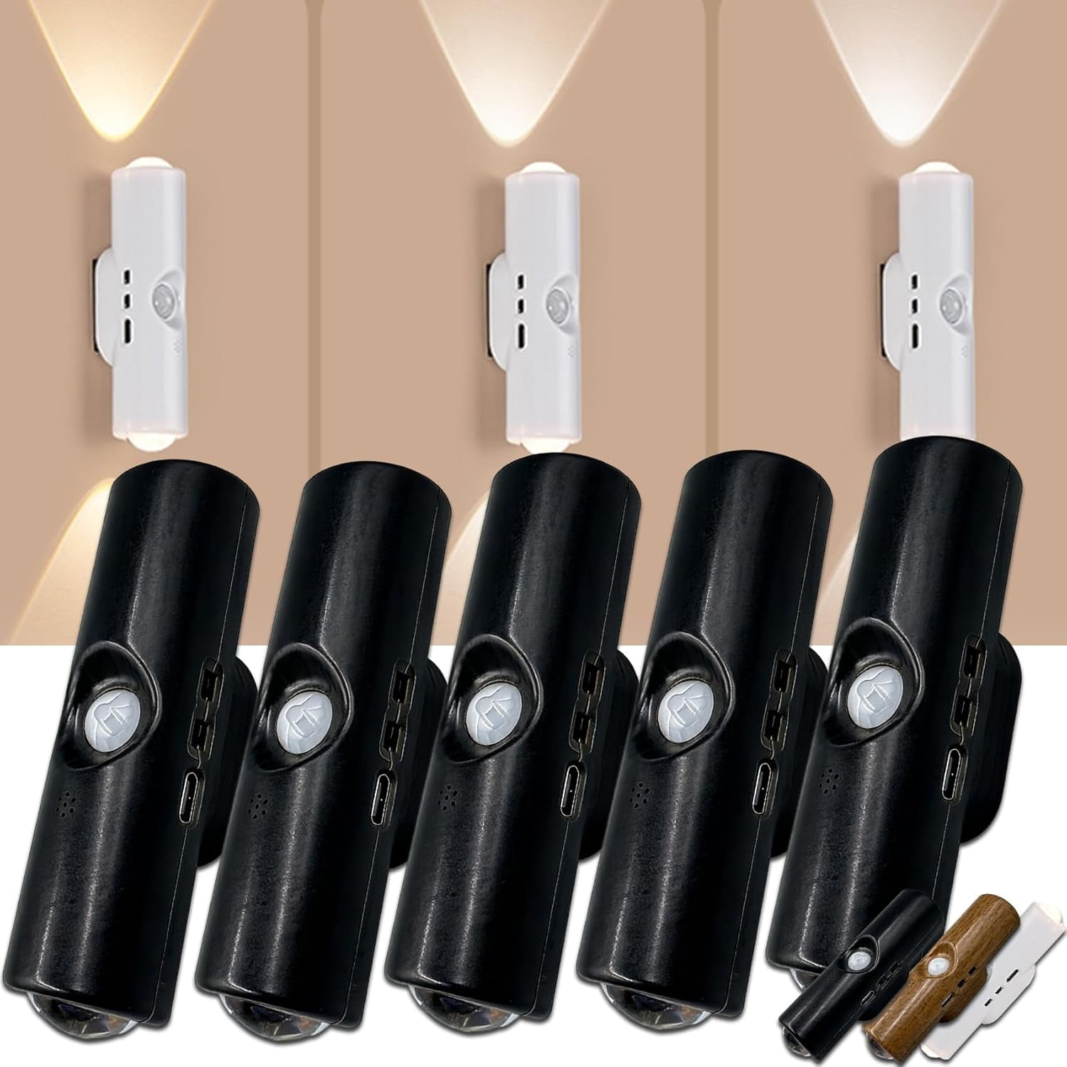 Rechargeable Smart LED Motion Sensor Ambient Light, USB Type-C Charging ...