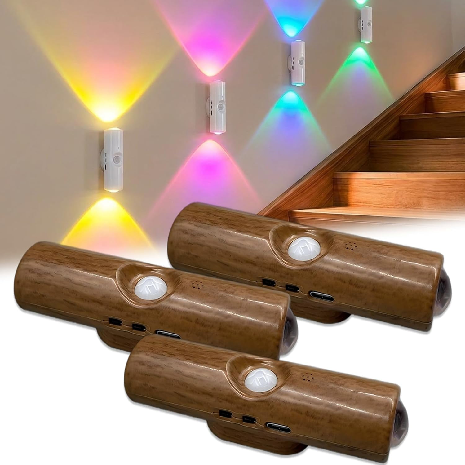 Rechargeable Smart LED Motion Sensor Light, Color-Changing No-Drill ...
