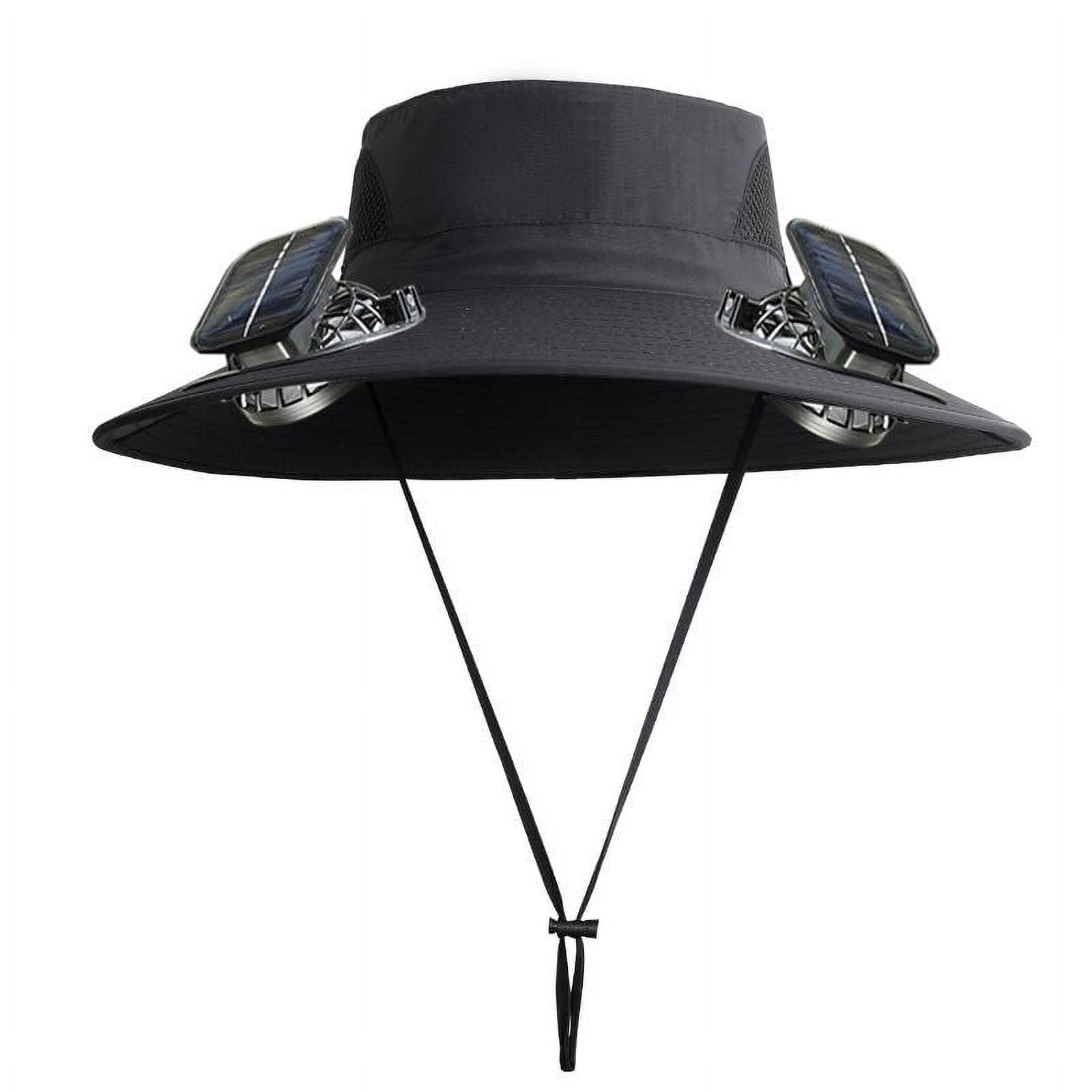Rechargeable Solar Fan Sun Hat with Breathable Mesh and Waterproof ...