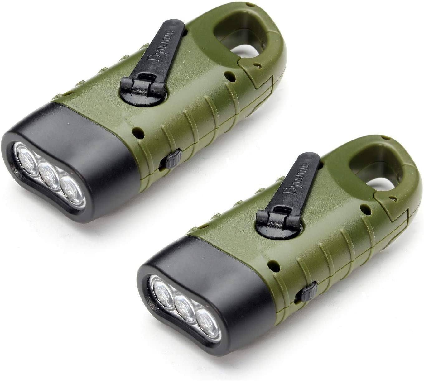 Rechargeable Solar Flashlight (2 Pack), Led Crank Generator Emergency ...