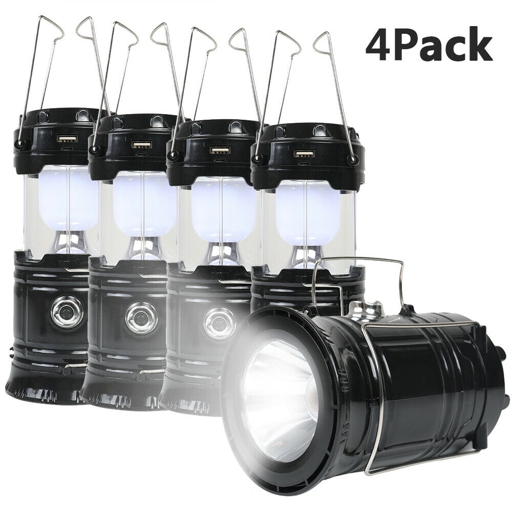 Rechargeable Solar Lantern Flashlights Battery Powered Camping Lamp ...