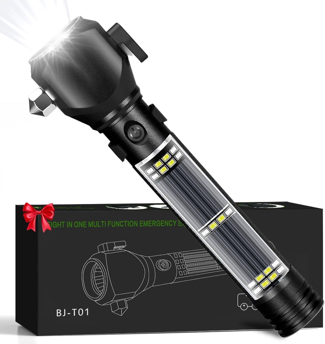 Rechargeable Solar Powered Flashlight,Multi Function LED Tactical ...