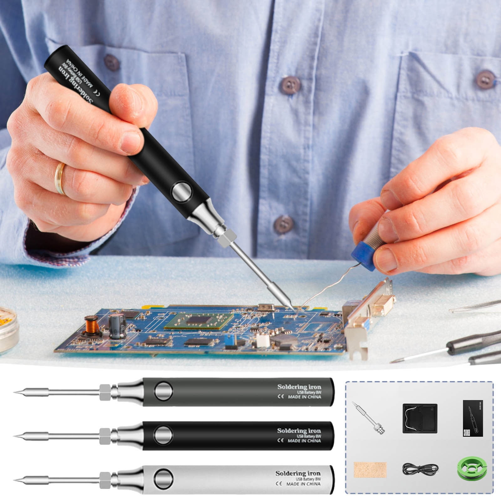 Rechargeable Soldering Iron, Low Voltage Soldering Iron Set, Portable ...
